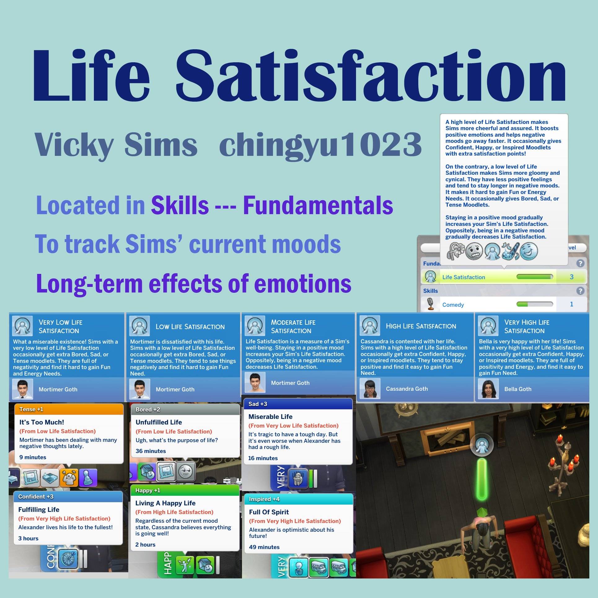 The Sims 4 Mod - Life Satisfaction VICKY SIMS - Simscolony