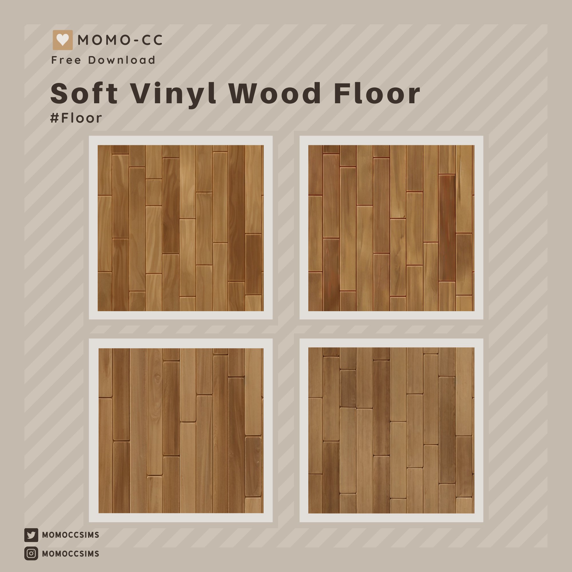 The Sims 4 Mod - SOFT VINYL WOOD FLOOR by MOMO-CC - Simscolony