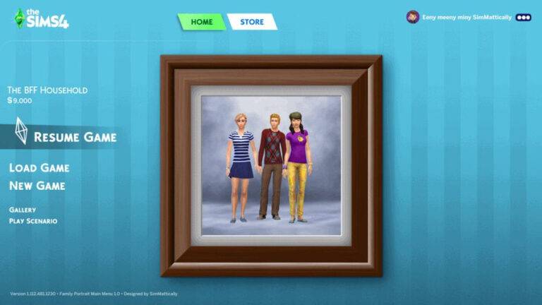 The Sims 4 Mod - Family Portrait Main Menu by SimMattically - Simscolony