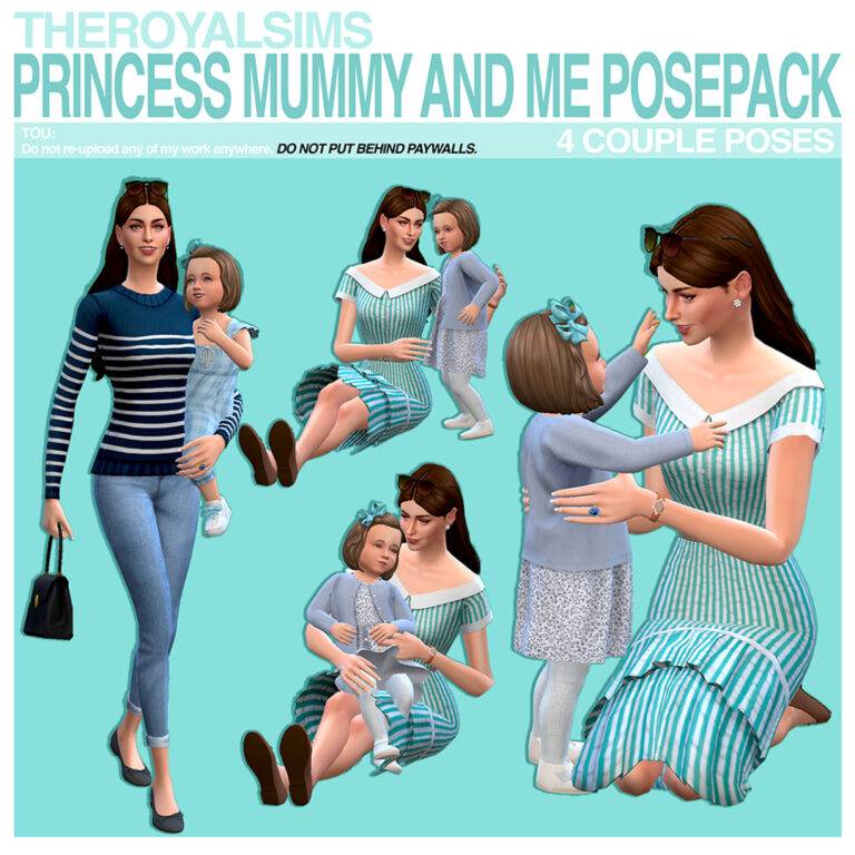 The Sims 4 MOD - THEROYALSIMS PRINCESS MUMMY AND ME POSE PACK By The ...